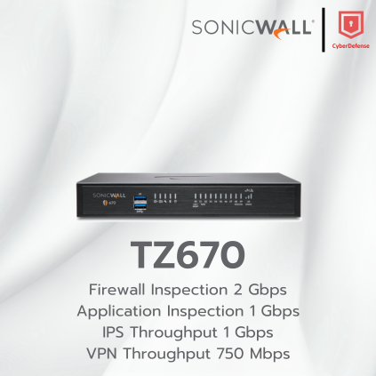 เช่า Sonicwall TZ670 1 ปี (ชำระรายเดือน) - Cyberdefense